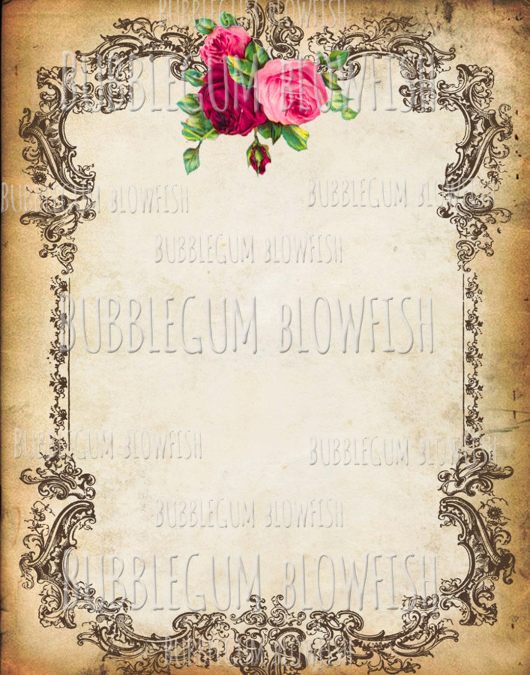 Bubblegumblowfish Pretty Vintage Paper by the Sheet Series #4 Digital ...