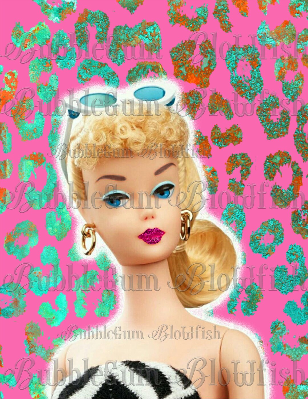 Barbie Art Cheetah Print Vintage Barbie Digital Art Download - Etsy