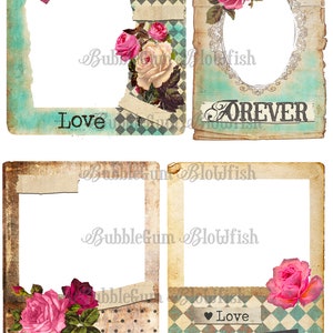 Vintage Paper Frames Digital Frame Pack Includes 2 Png Sheets, Each ...