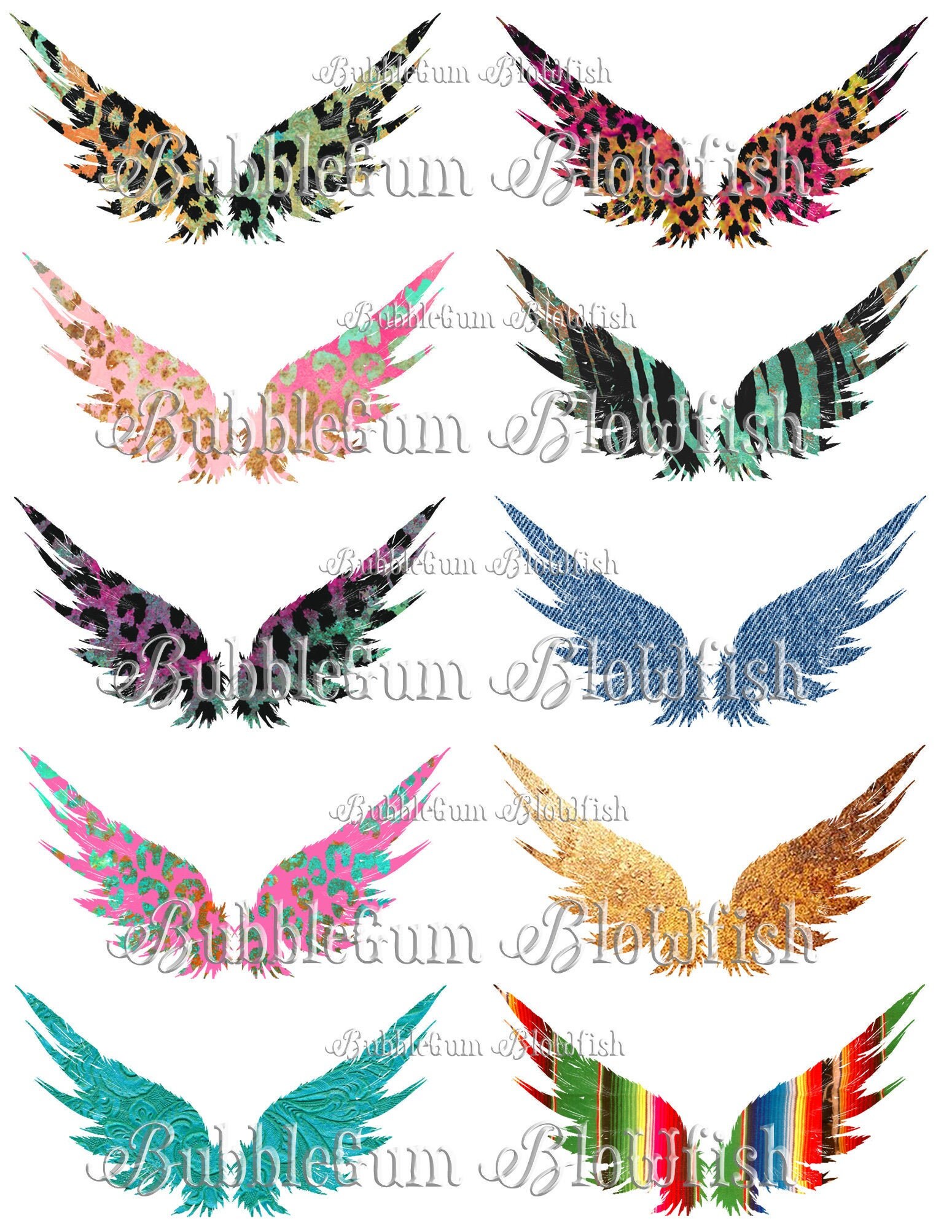 Funky Wings 2 Angel Wings Fairy Wings Leopard Wings Cheetah - Etsy