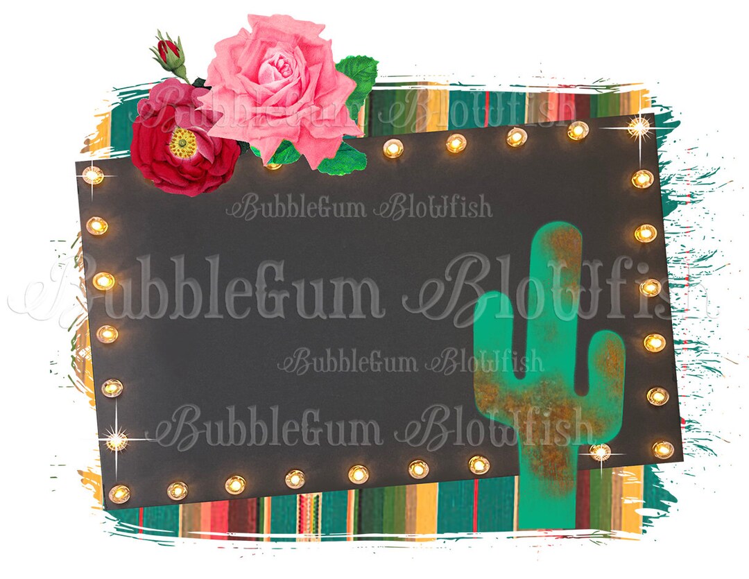 Serape Cactus Frame Individual PNG File Digital Clipart Download - Etsy