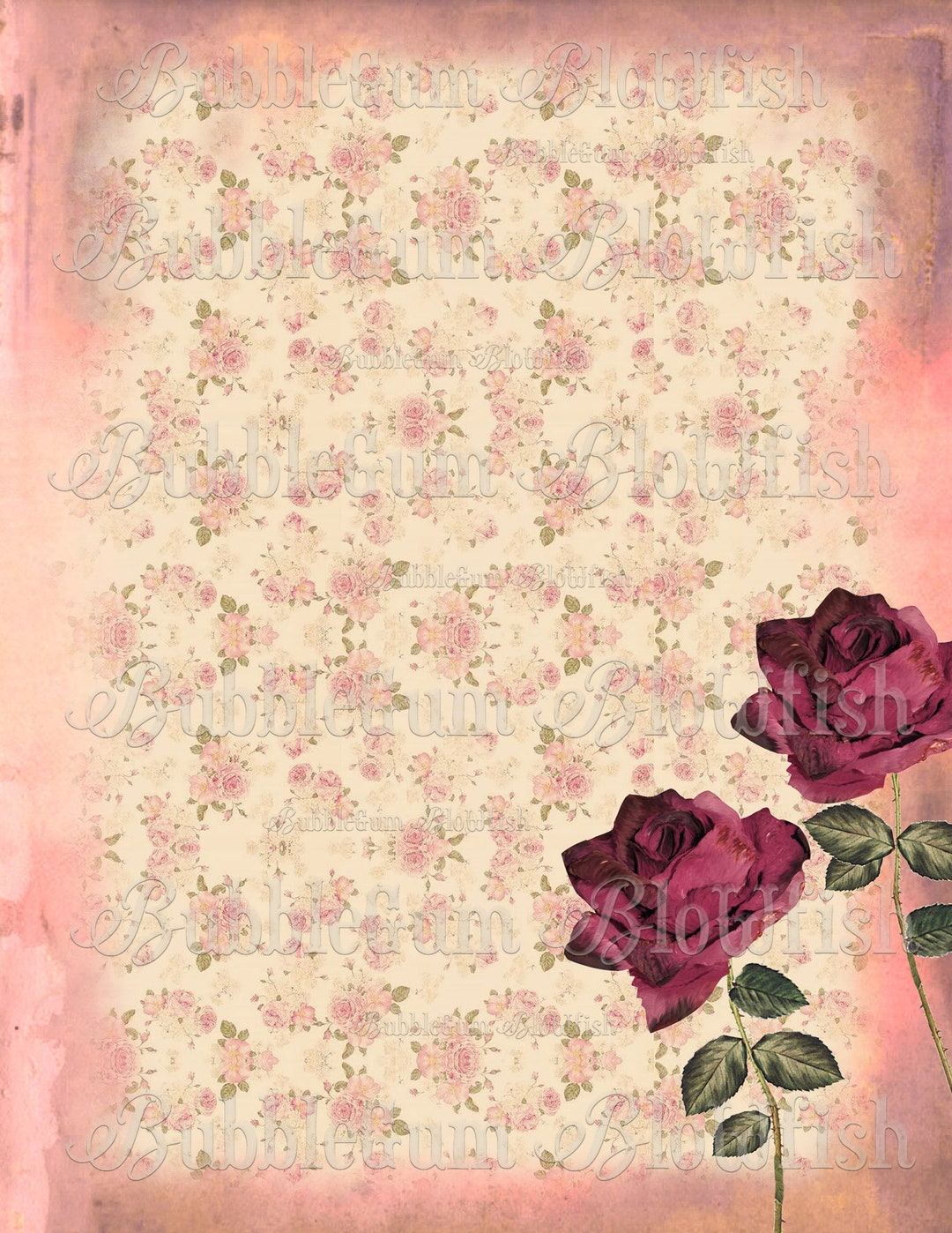 Bubblegumblowfish Pretty Vintage Paper by the Sheet 8x11 Standard Paper ...