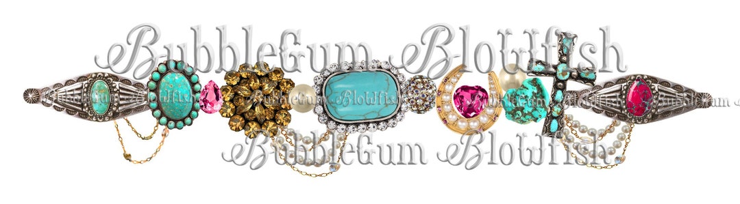 Jewel Website Border Turquoise Jewelry Individual PNG File Digital ...