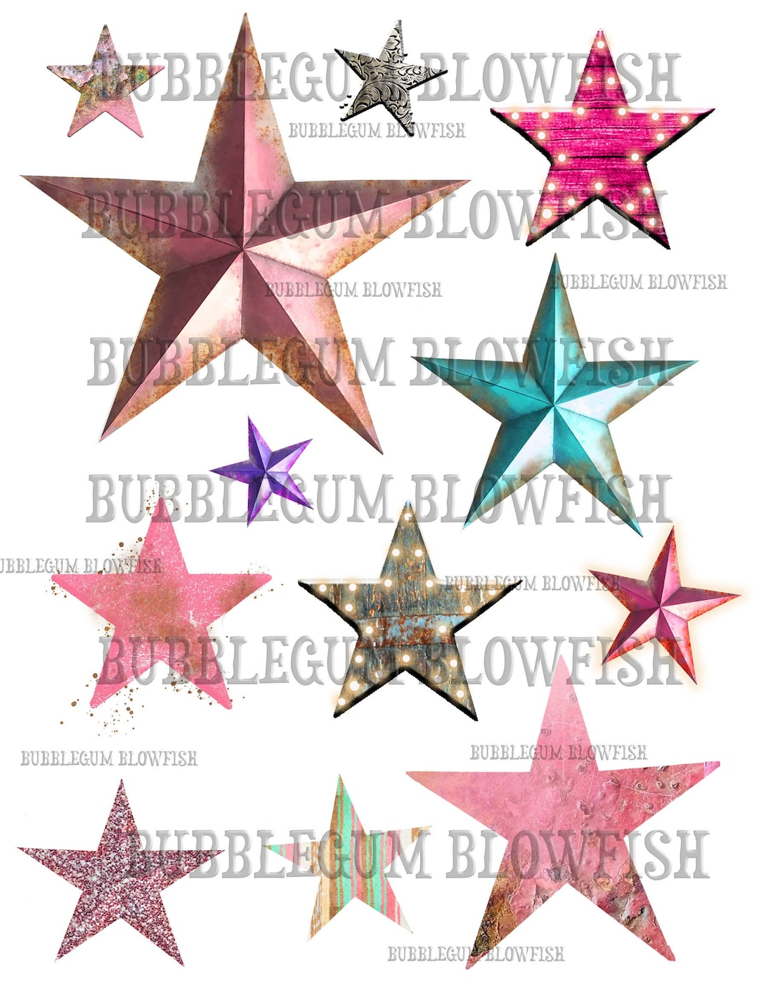 Stars Digital Download Graphic Design Elements Digital Clipart Collage ...