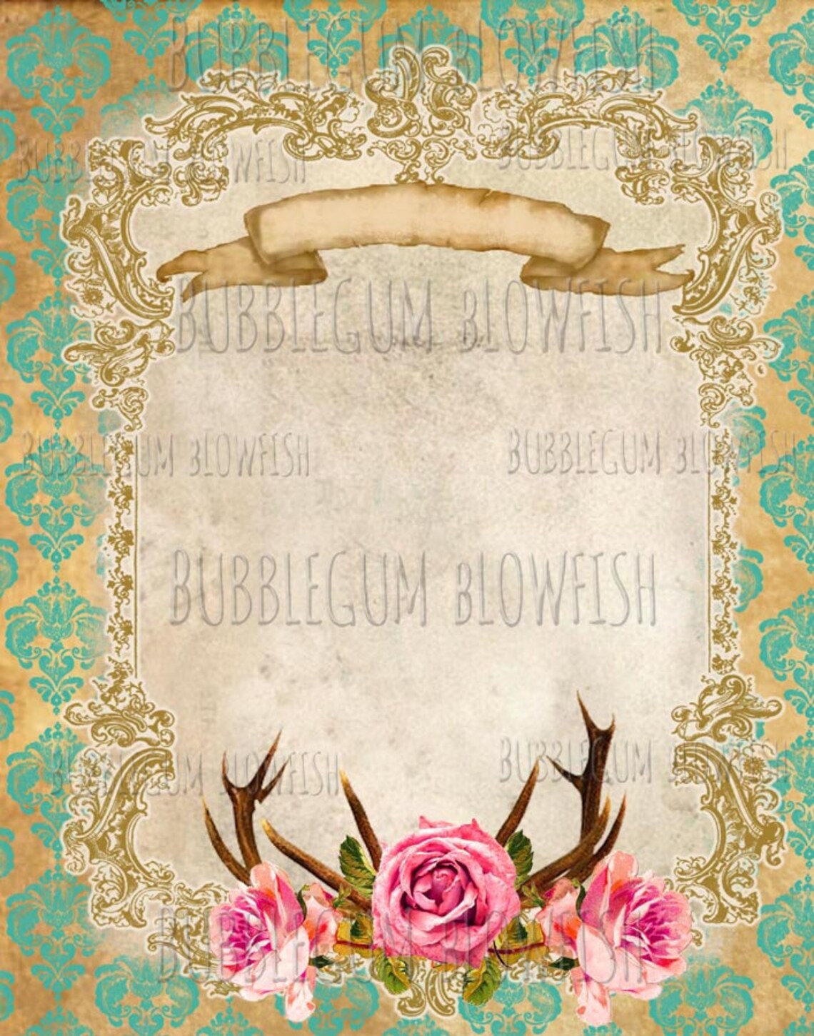 Bubblegumblowfish Pretty Vintage Paper by the Sheet Damask | Etsy