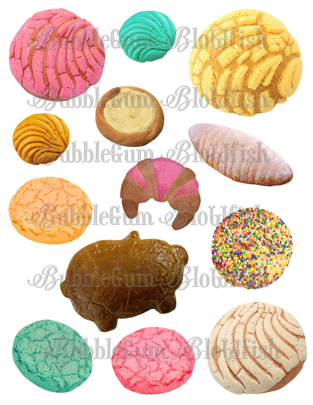 Pan De Dulce Mexican Sweet Bread Digital Clip Art Collage Sheet Not ...