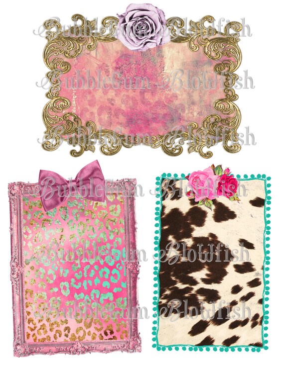 Funky Fun Ornate Colorful Vintage Gypsy Frames Digital Graphic | Etsy