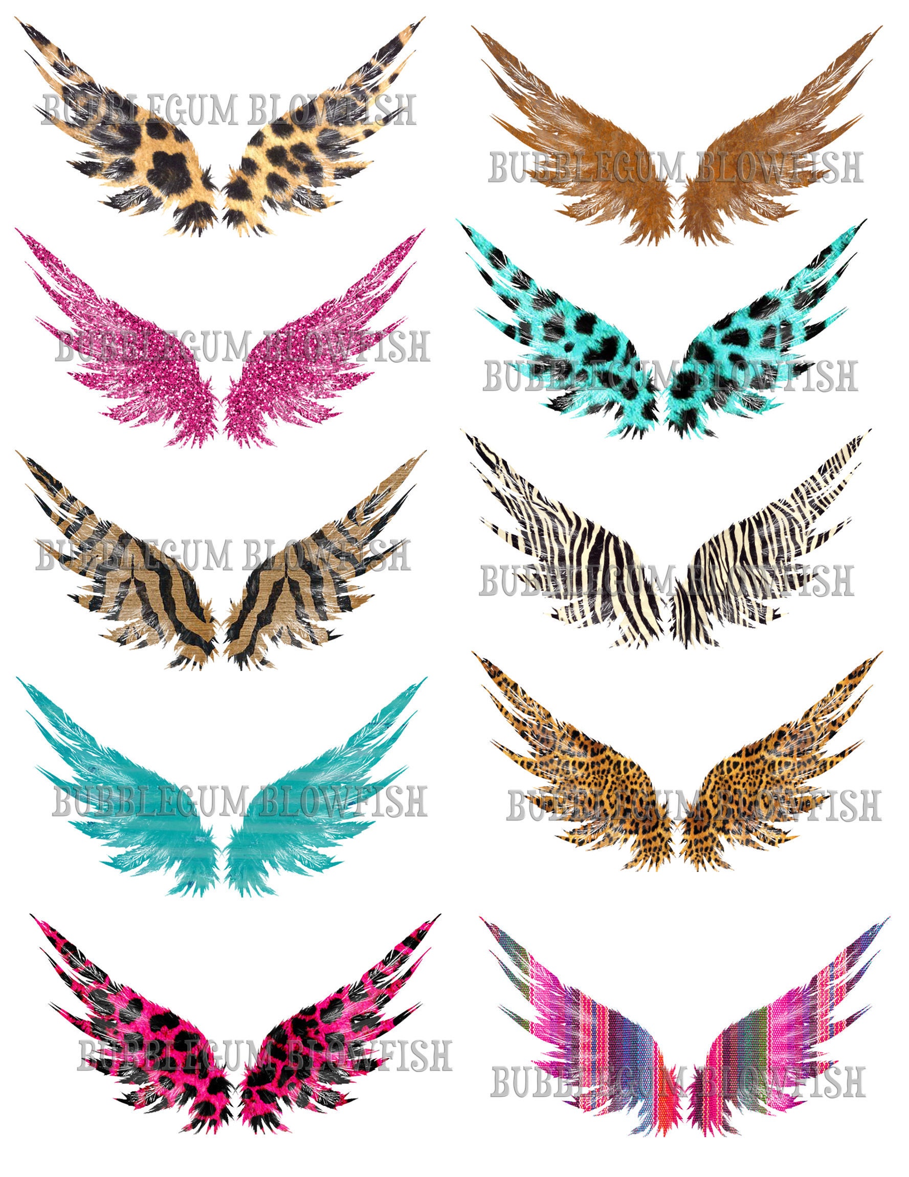 Funky Wings Angel Wings Fairy Wings Leopard Wings Cheetah Wings Glitter ...