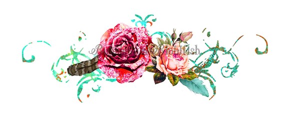 Glitter Rose Swirl Individual PNG File Digital Clipart - Etsy