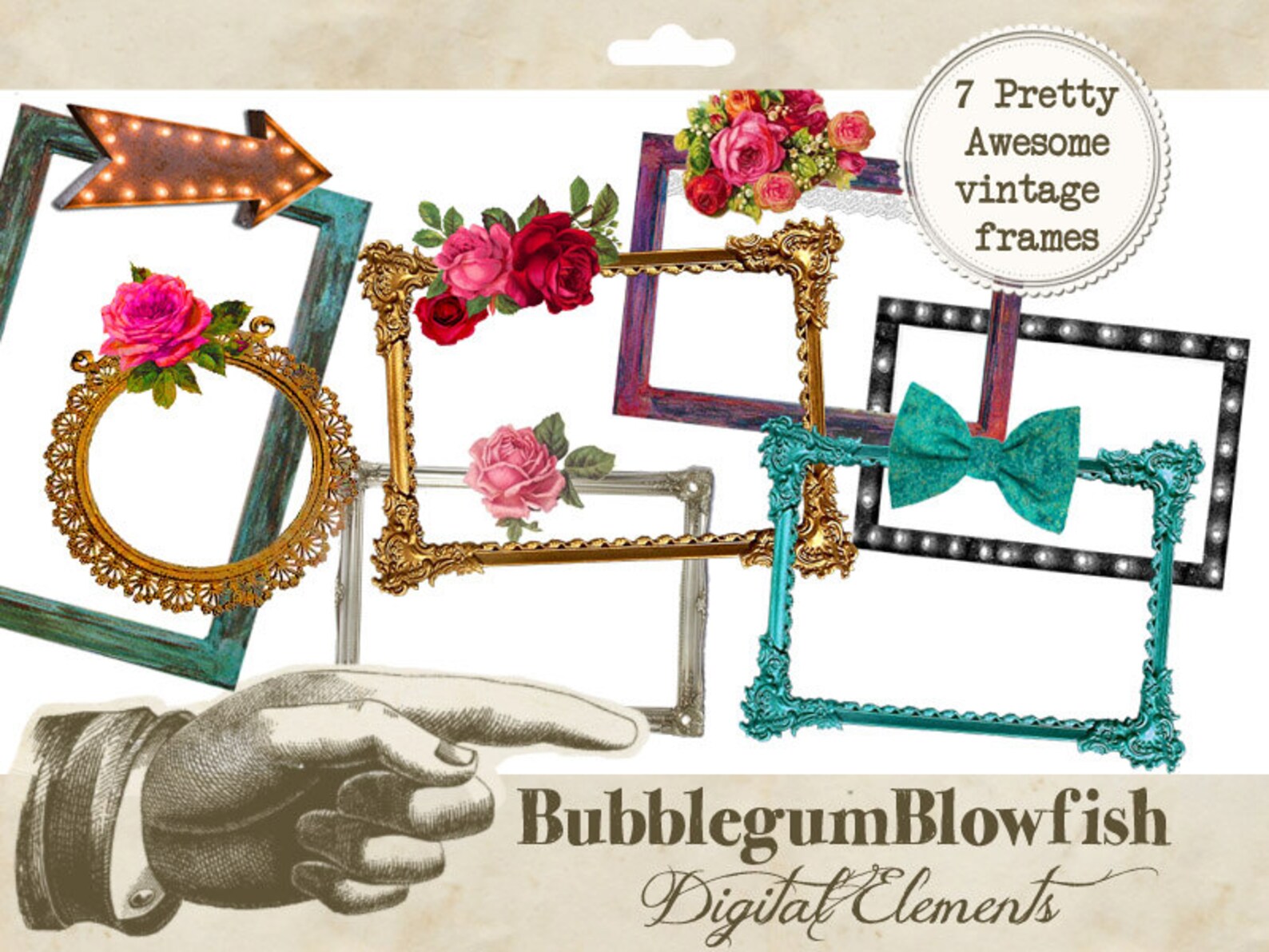 Vintage Wood Funky Fun Colorful Vintage Frames Digital Graphic - Etsy