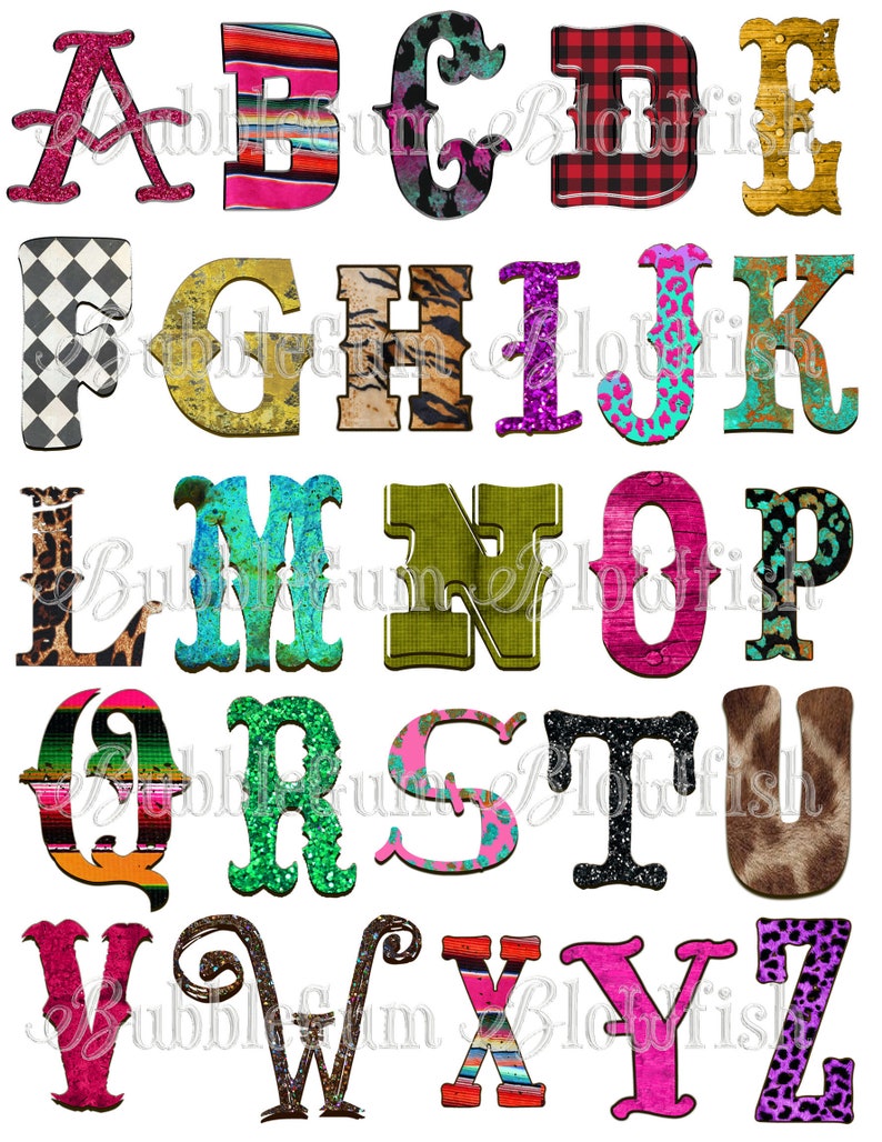 NEW Funky Mix 2 Alphabet Letters Alphabet Clipart Single File | Etsy