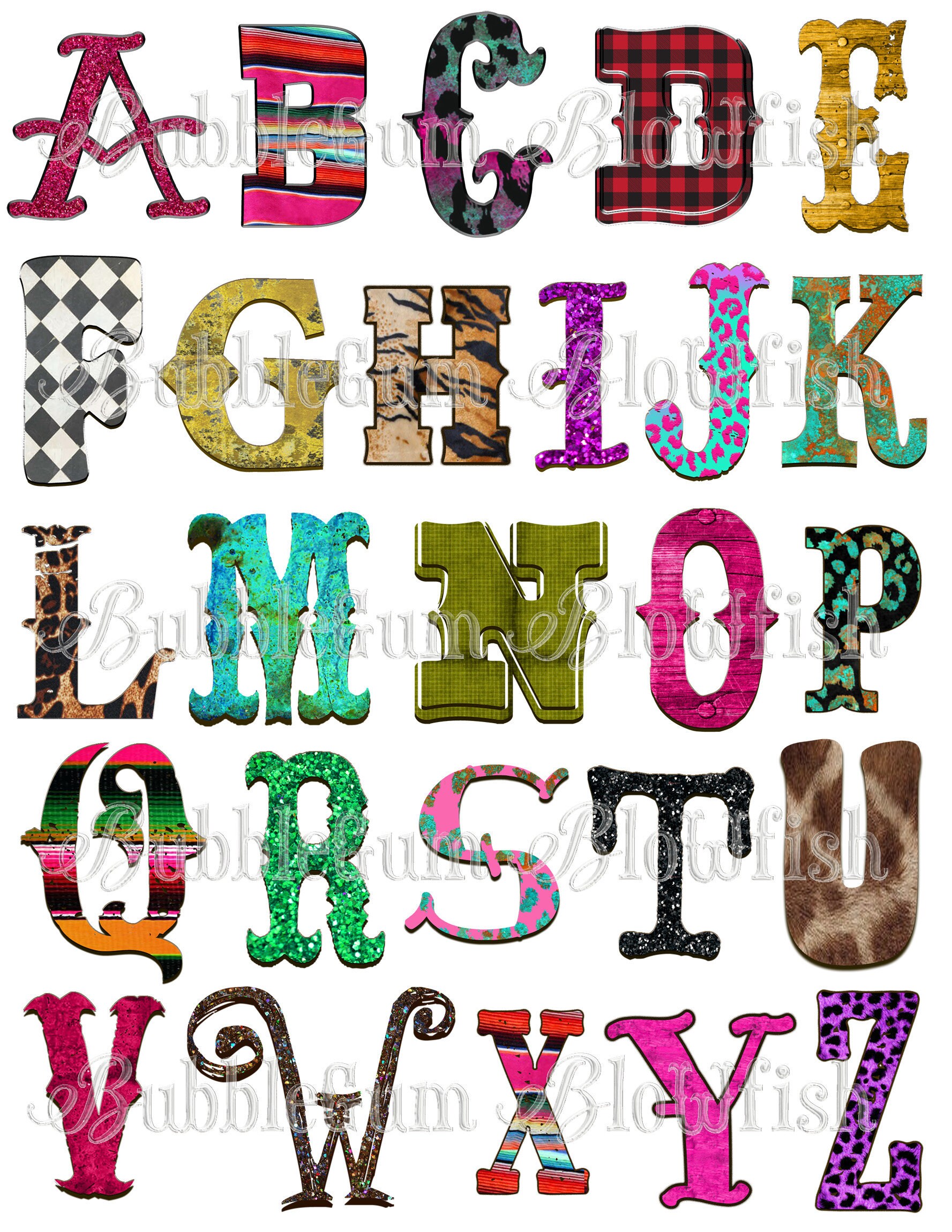 NEW Funky Mix 2 Alphabet Letters Alphabet Clipart Single File | Etsy