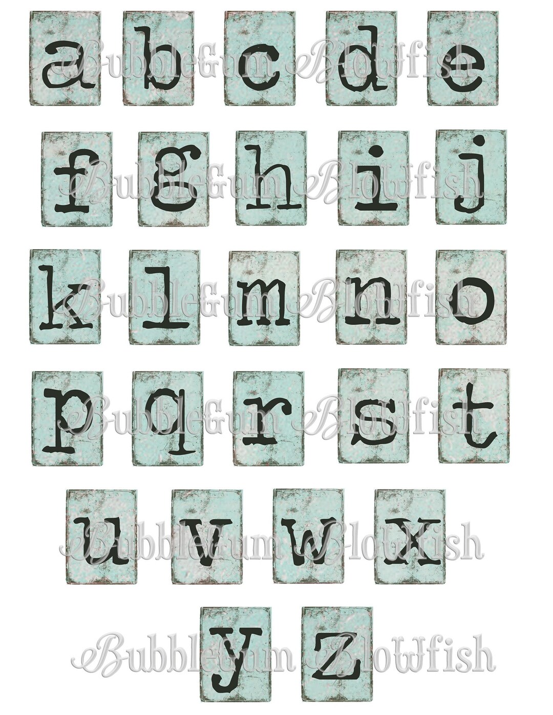 Grunge Green Pastel Alphabet This is a DIGITAL File Only Single File ...