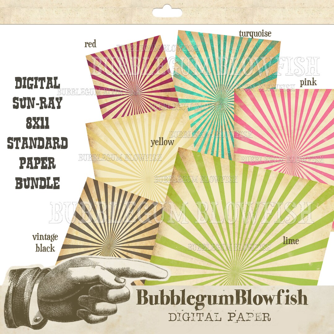 Sun Ray Sunshine Digital Paper Pack Bundle 6 Colors Included - Etsy