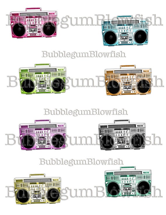 Colored BooMbOx cassette players music hip hop Digital | Etsy