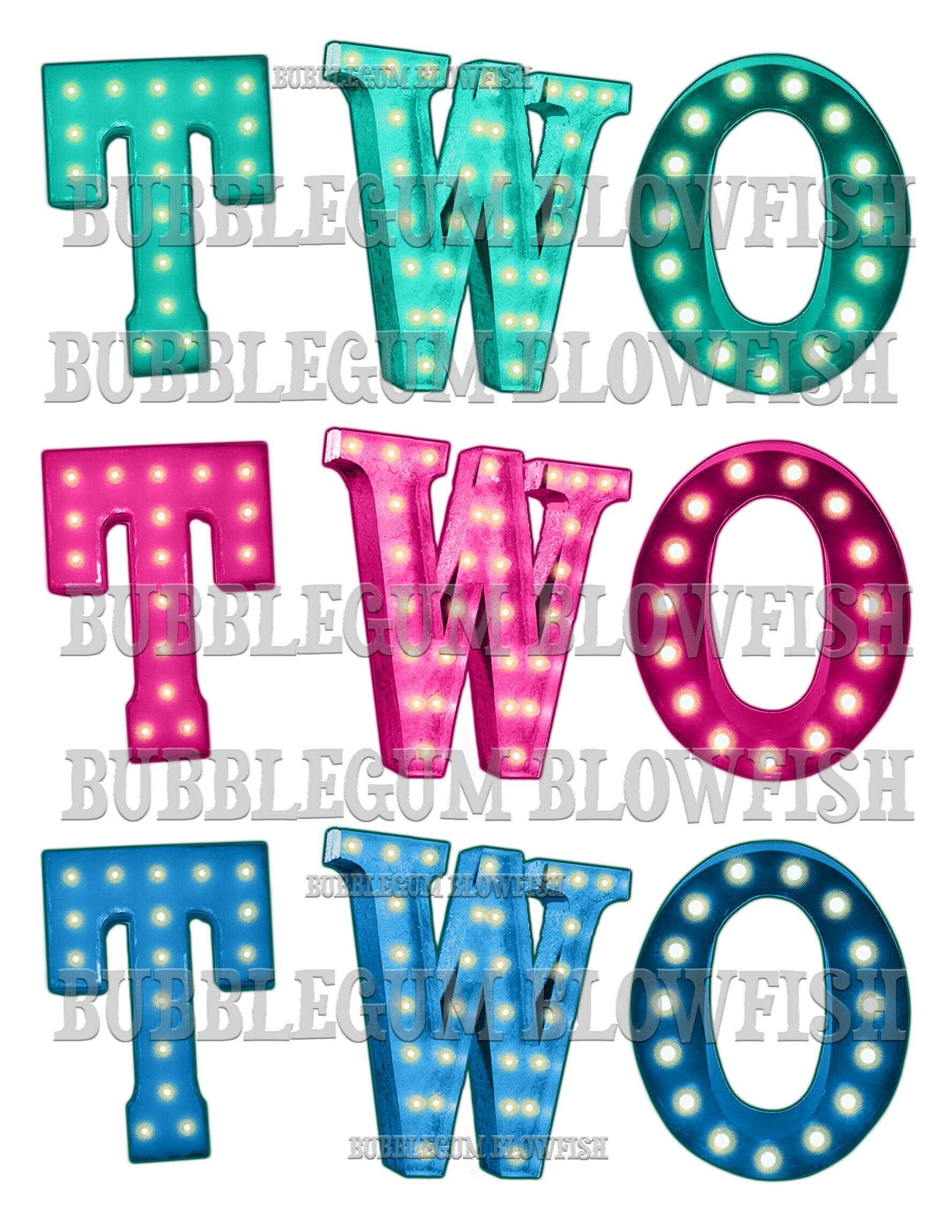 Luces de letras marquesina en la palabra DOS 3 colores como se - Etsy ...