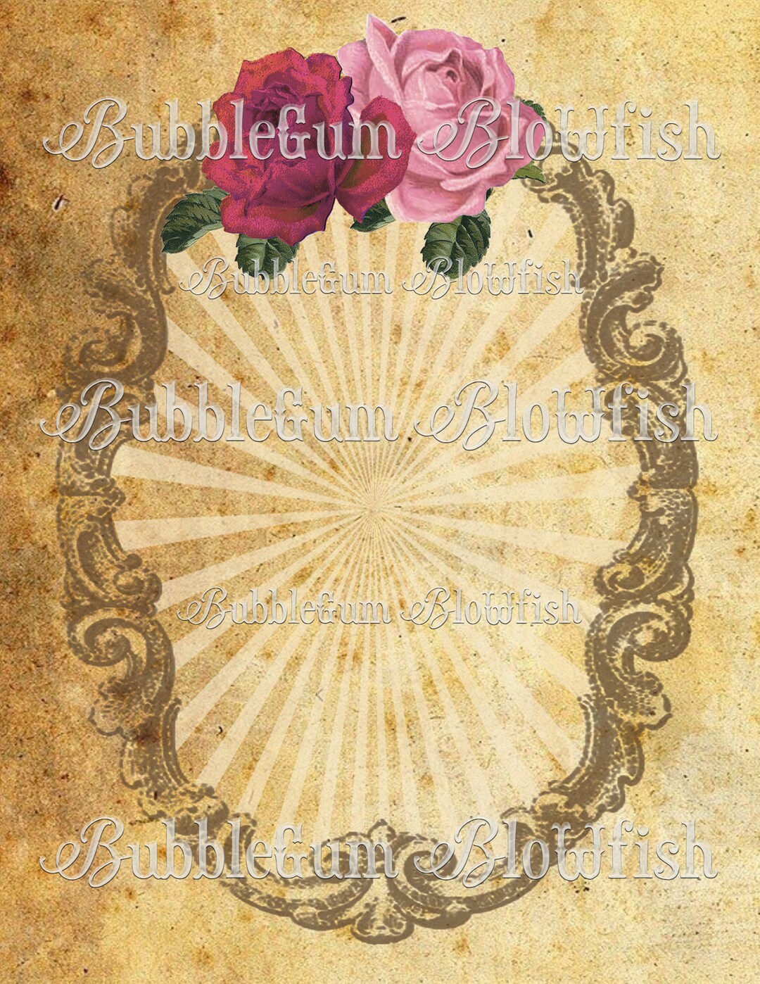 Bubblegumblowfish Pretty Vintage Paper by the Sheet Digital Art ...