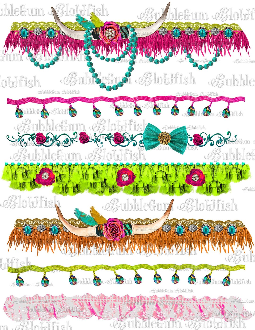 Gorgeous Jeweled Intricate Whimsical Borders NEW Digital Clip Art *not ...