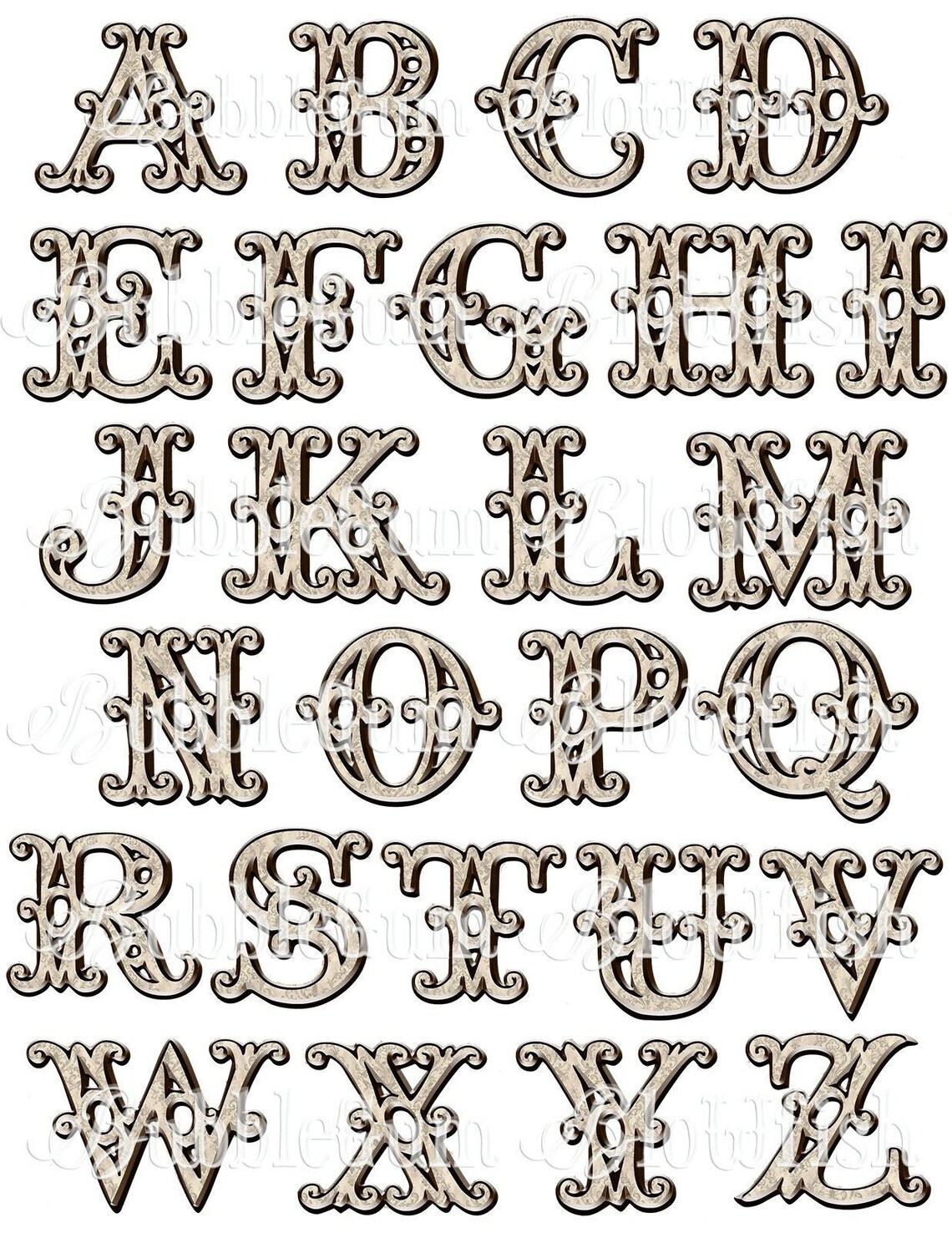 Circus Carnival Old Paper Alphabet Letters New Single File - Etsy