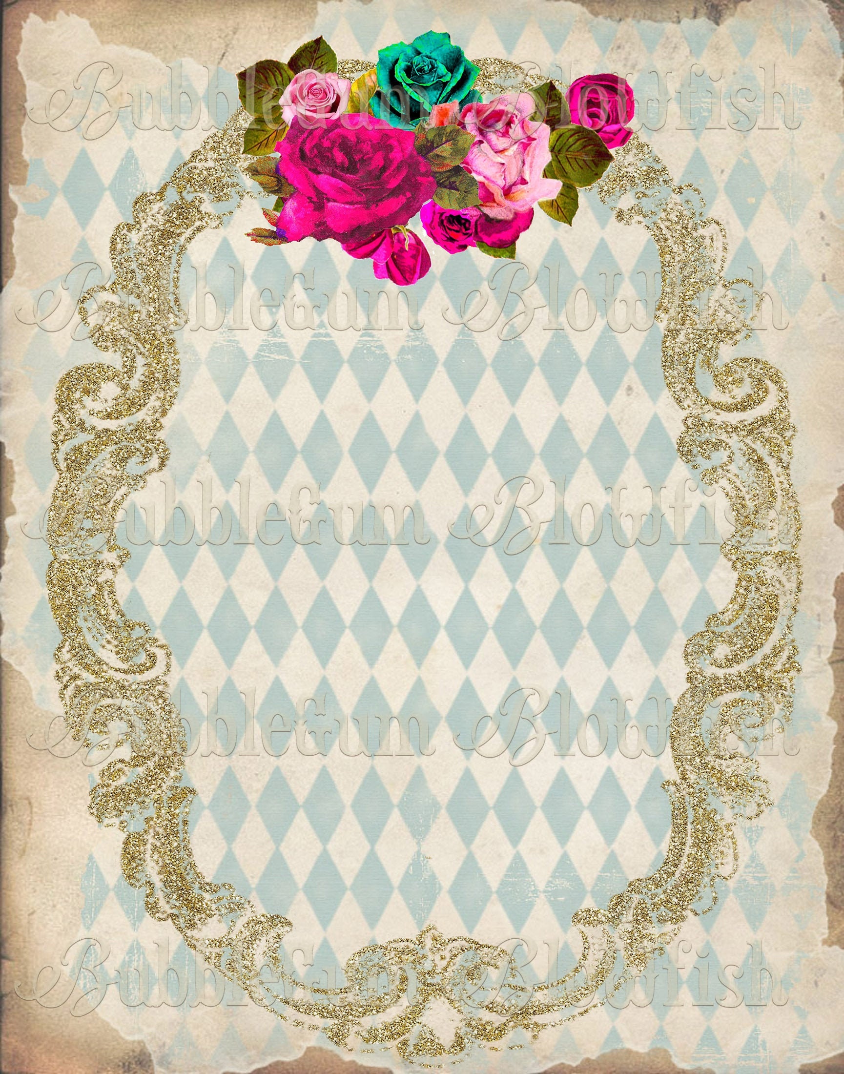 Bubblegumblowfish Pretty Vintage Paper by the Sheet Glitter - Etsy