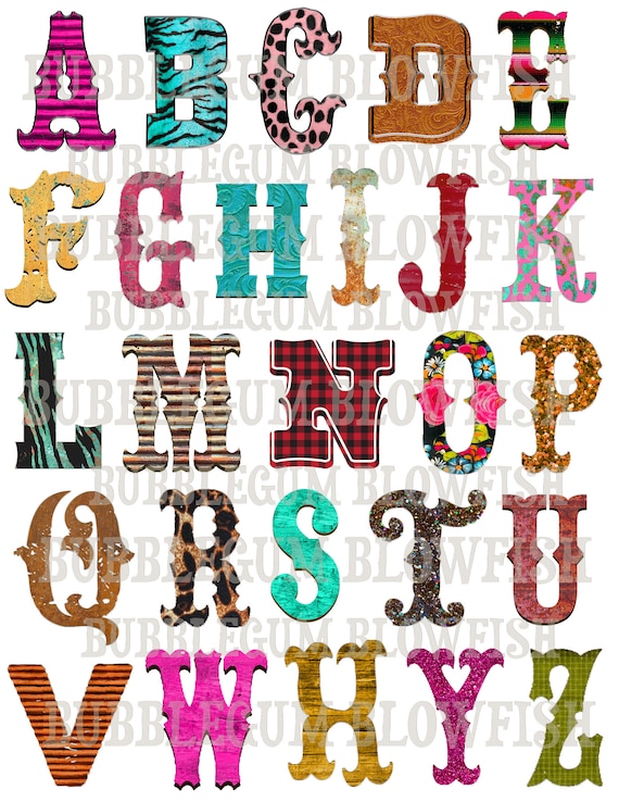 NEW Funky Mix Alphabet Letters Alphabet Clipart Single File - Etsy