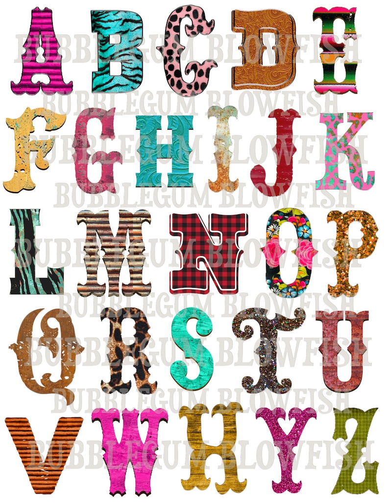 NEW Funky Mix Alphabet Letters Alphabet Clipart Single File - Etsy