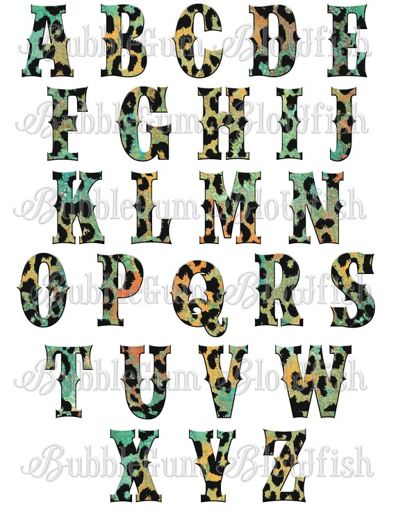Colorful Cheetah Print Letters