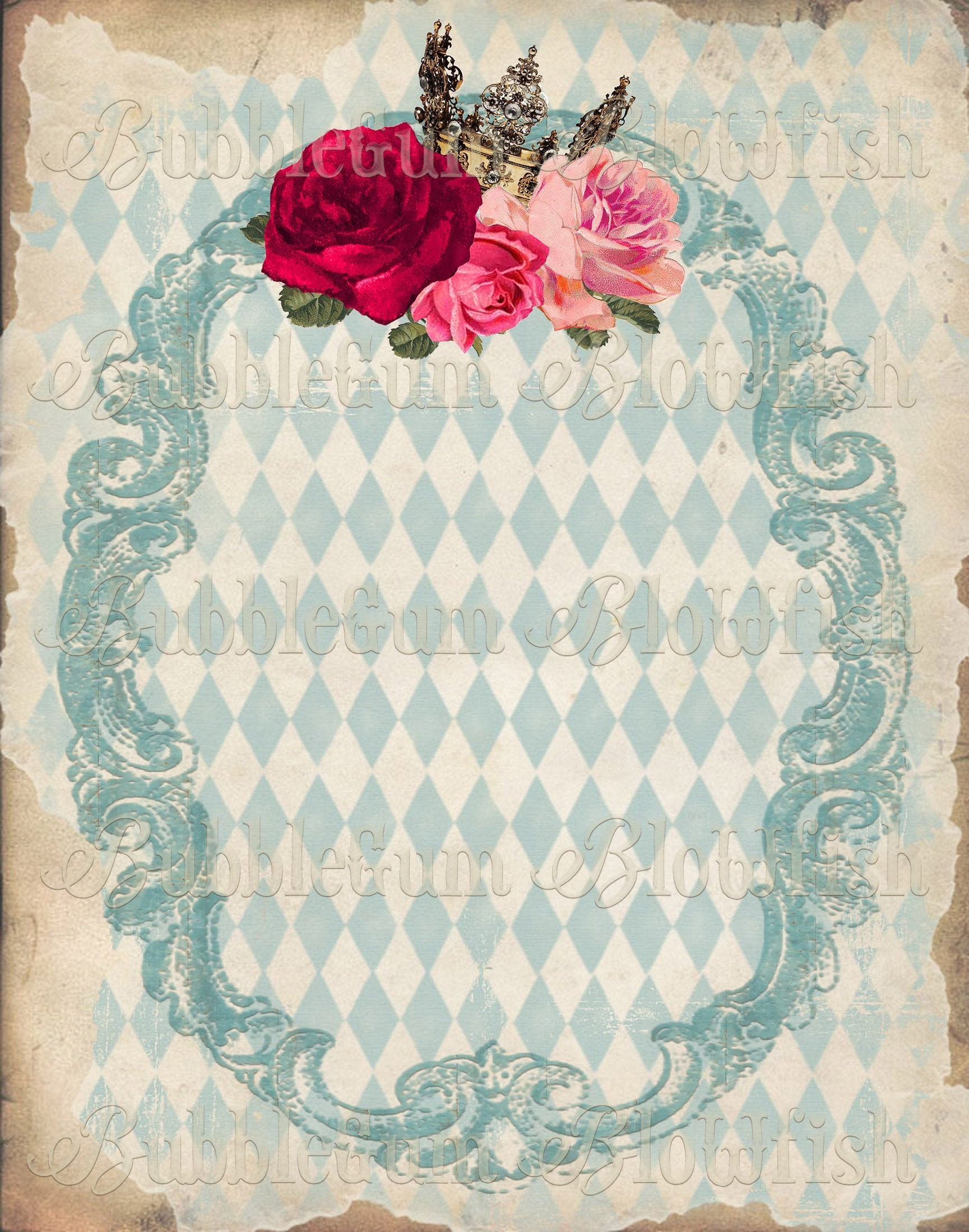 Embellishments BubblegumBlowfish pretty vintage paper by the sheet ...