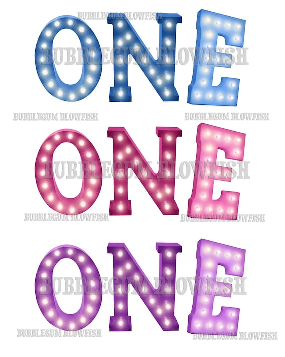 Marquee Letter Lights in the Word ONE 3 Colors as Shown | Etsy