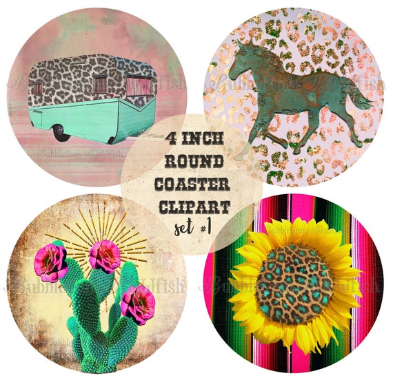 4 Inch Rounds Set 1 Digital Clipart 4 Designs on a Single | Etsy