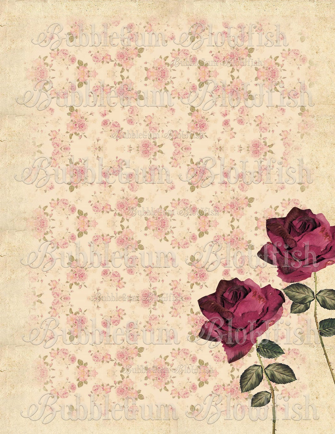 Bubblegumblowfish Pretty Vintage Paper by the Sheet 8x11 - Etsy