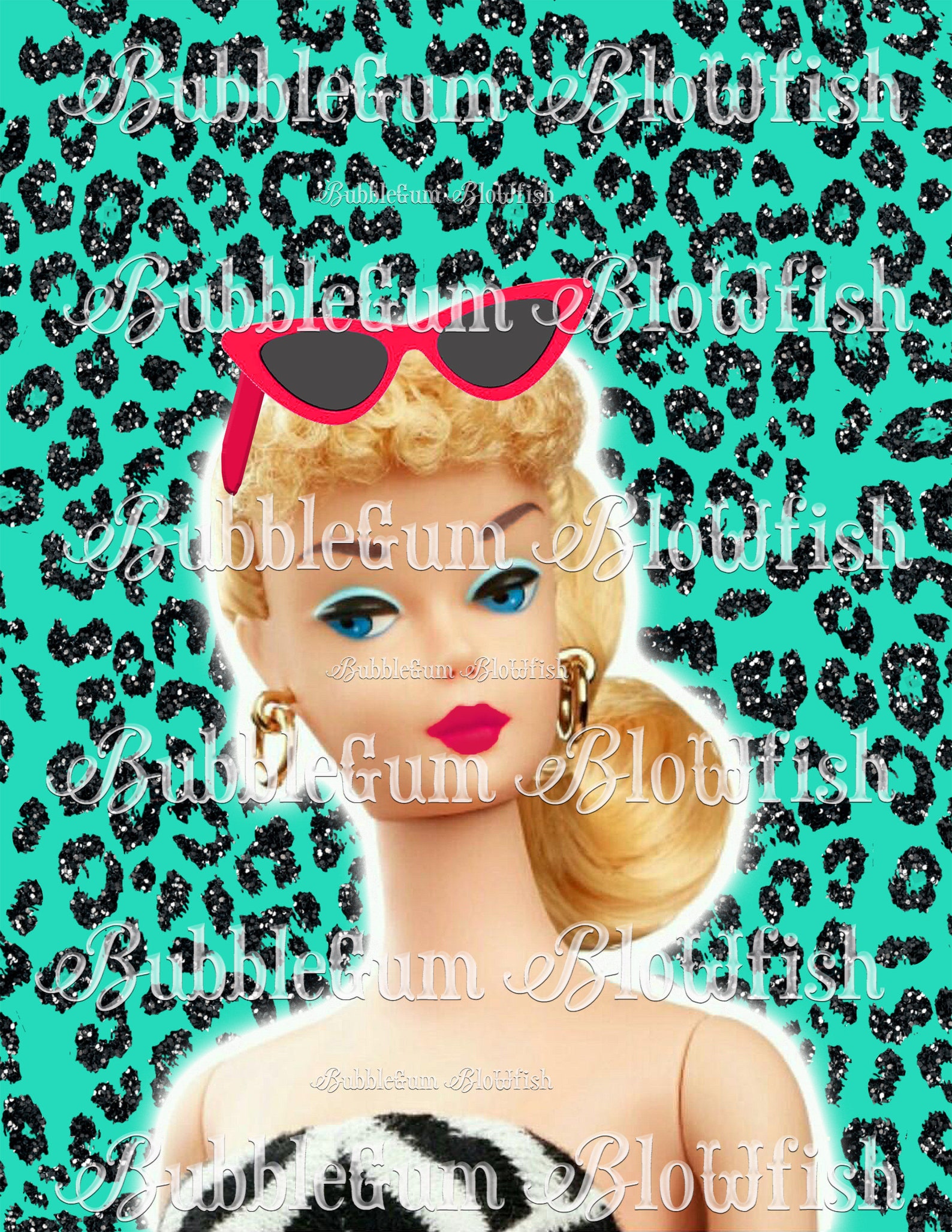Barbie Art 2 Cheetah Print Red Cat Eye Glasses Vintage Barbie - Etsy