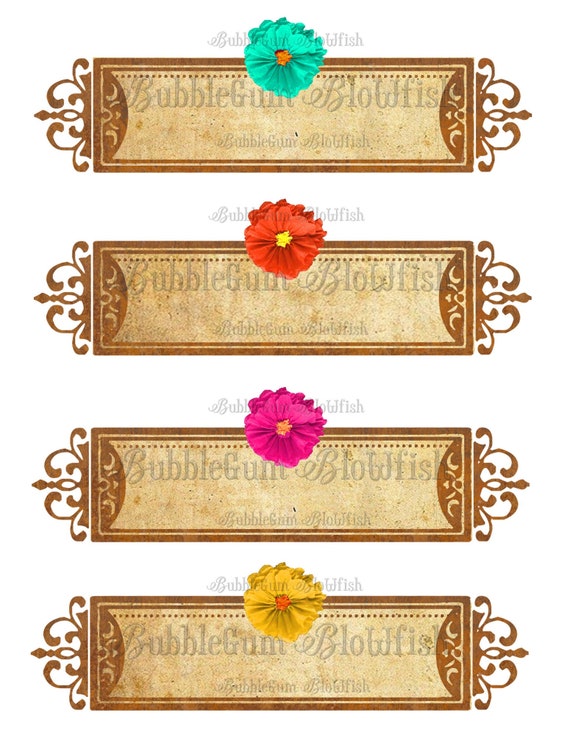 Mexican Tags Labels DIY Branding Digital Clip Art Single | Etsy