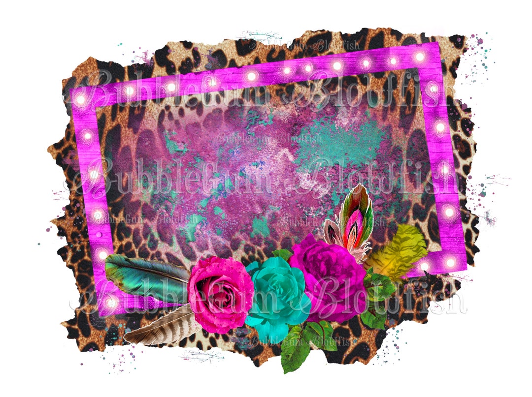 Bright Funky Purple Marquee Western Digital Frame PNG File Digital ...