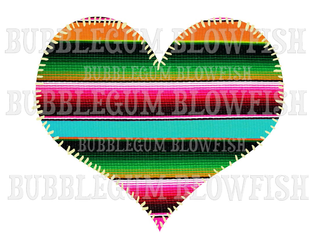 Serape Heart #2 Digital Clipart TSHIRT Transfer DIY Not Physical Item ...