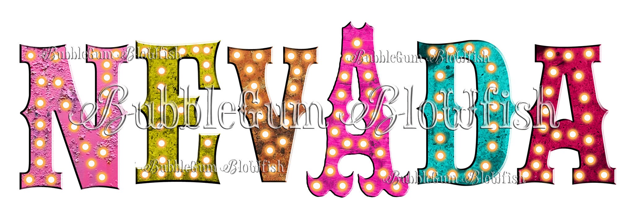 Nevada marquee light sign individual PNG file digital clipart | Etsy