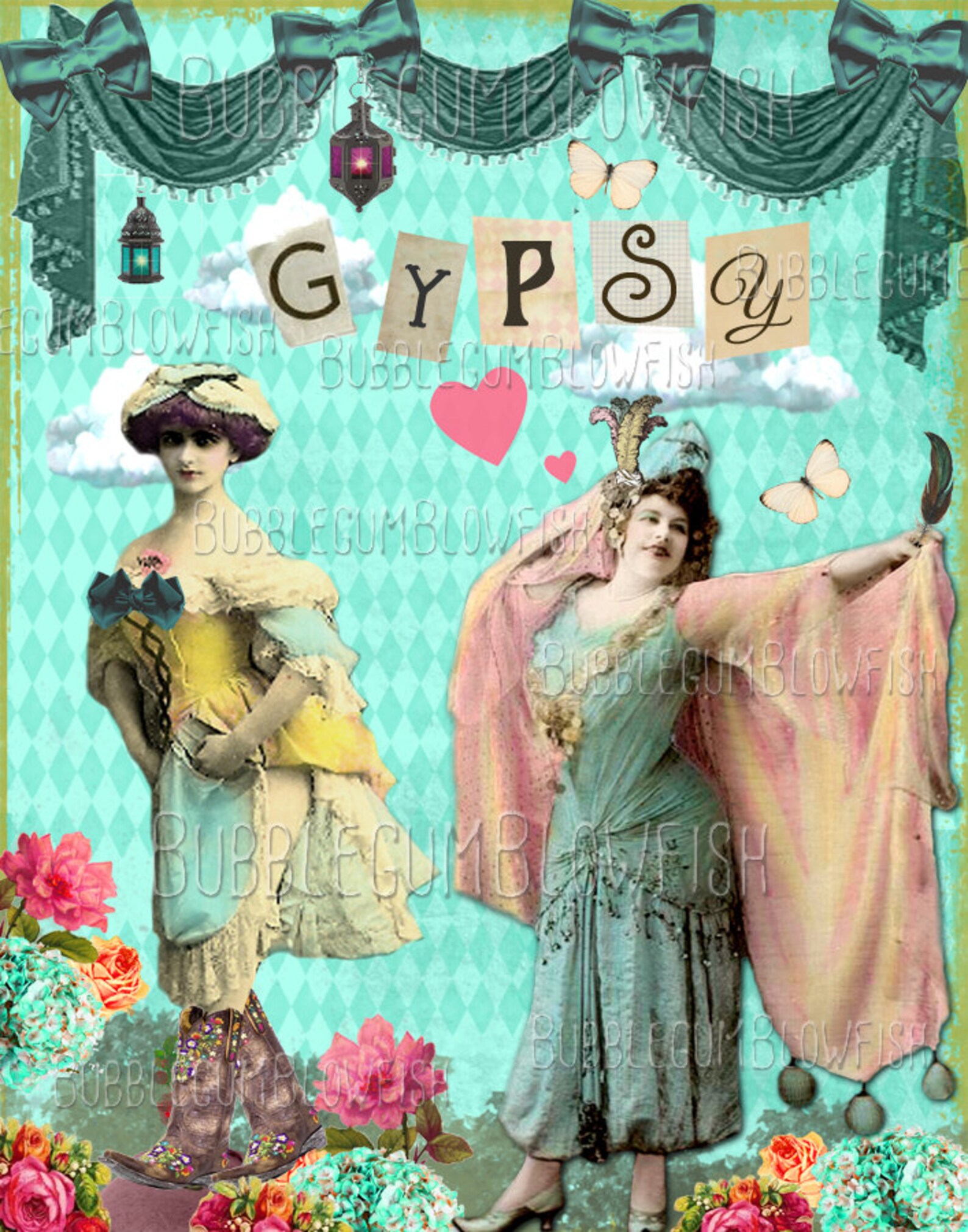 Gypsy Girls Fun Whimsical Gypsy Junk Texas Pickers Digital - Etsy