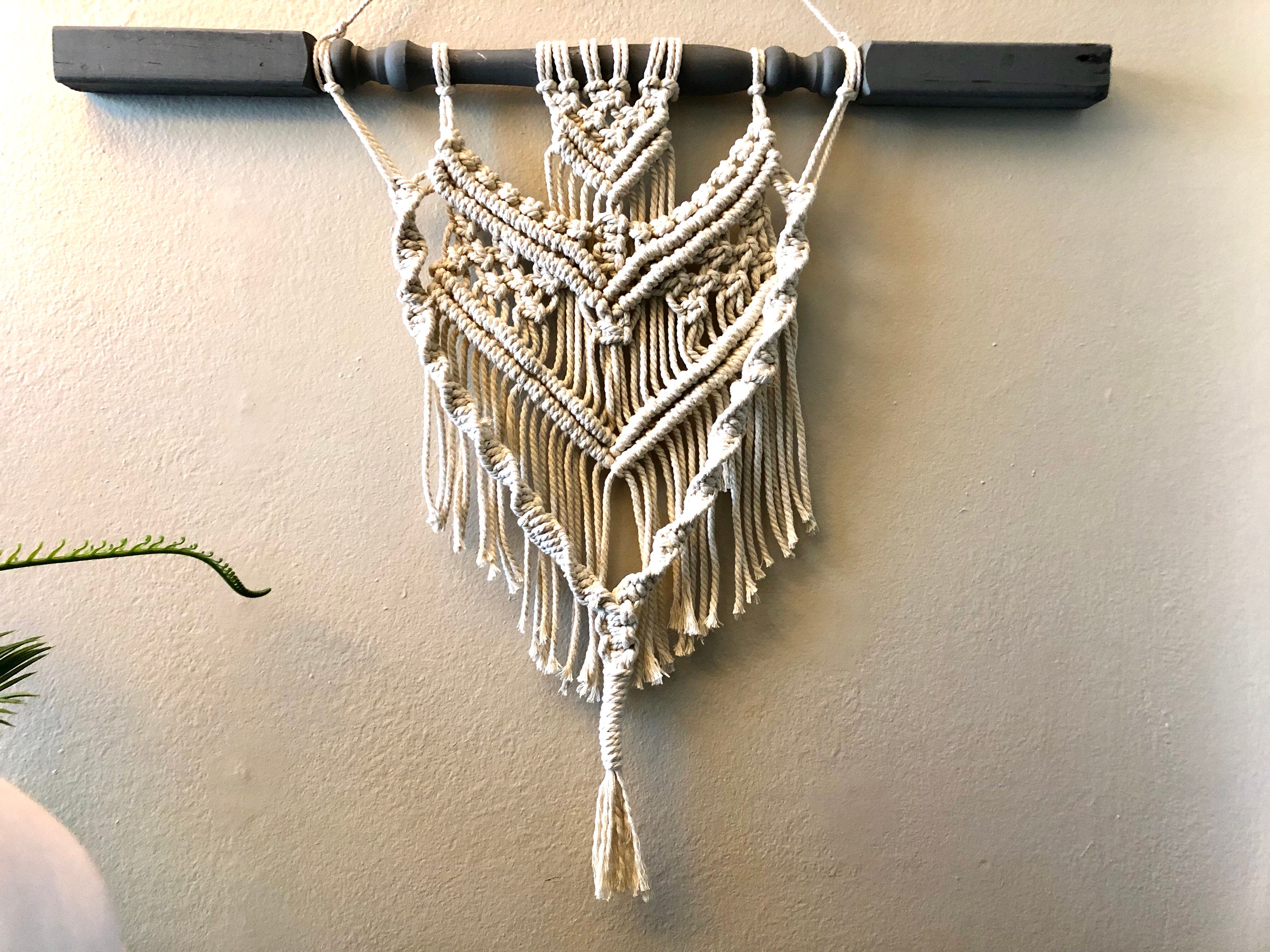Vintage - Boho - Shabby Chic | Macrame Pattern on Reclaimed Spindle ...