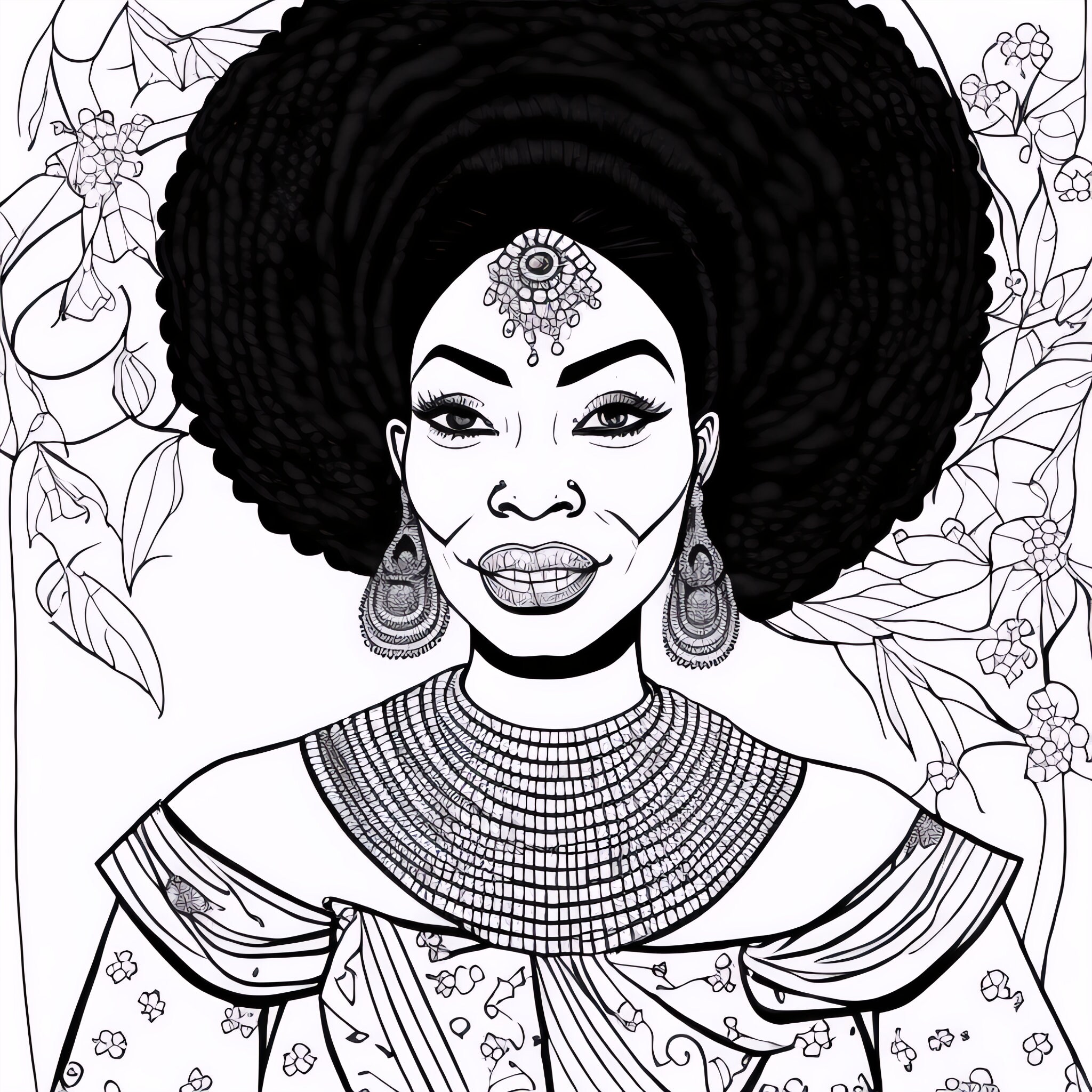 21 Beautiful Black Queen Coloring Pages Adult Coloring - Etsy