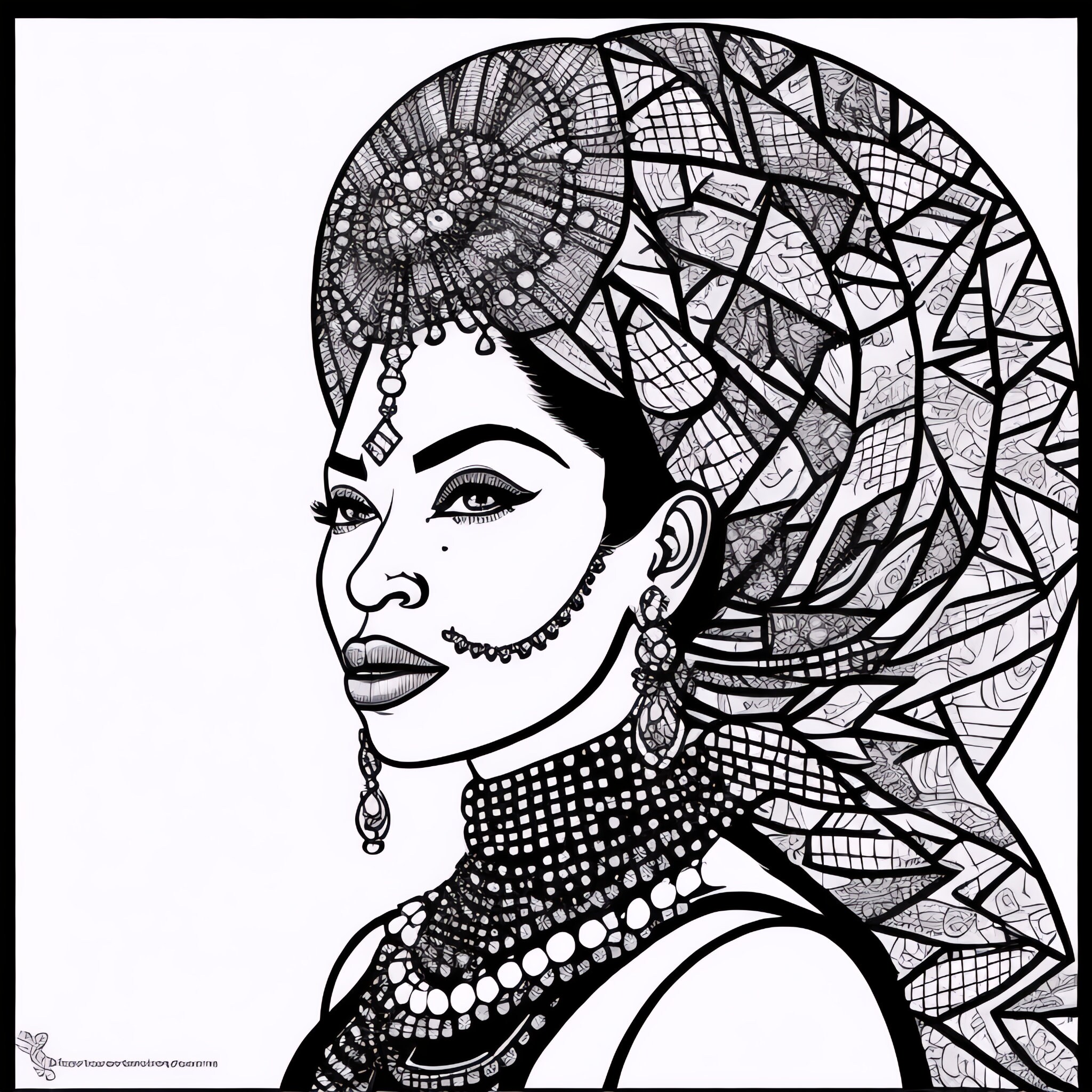 21 Beautiful Black Queen Coloring Pages Adult Coloring - Etsy