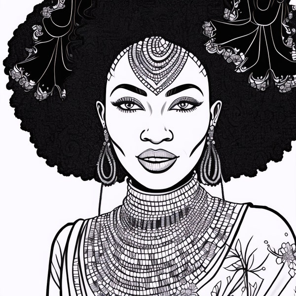 Black Queen Coloring - Etsy
