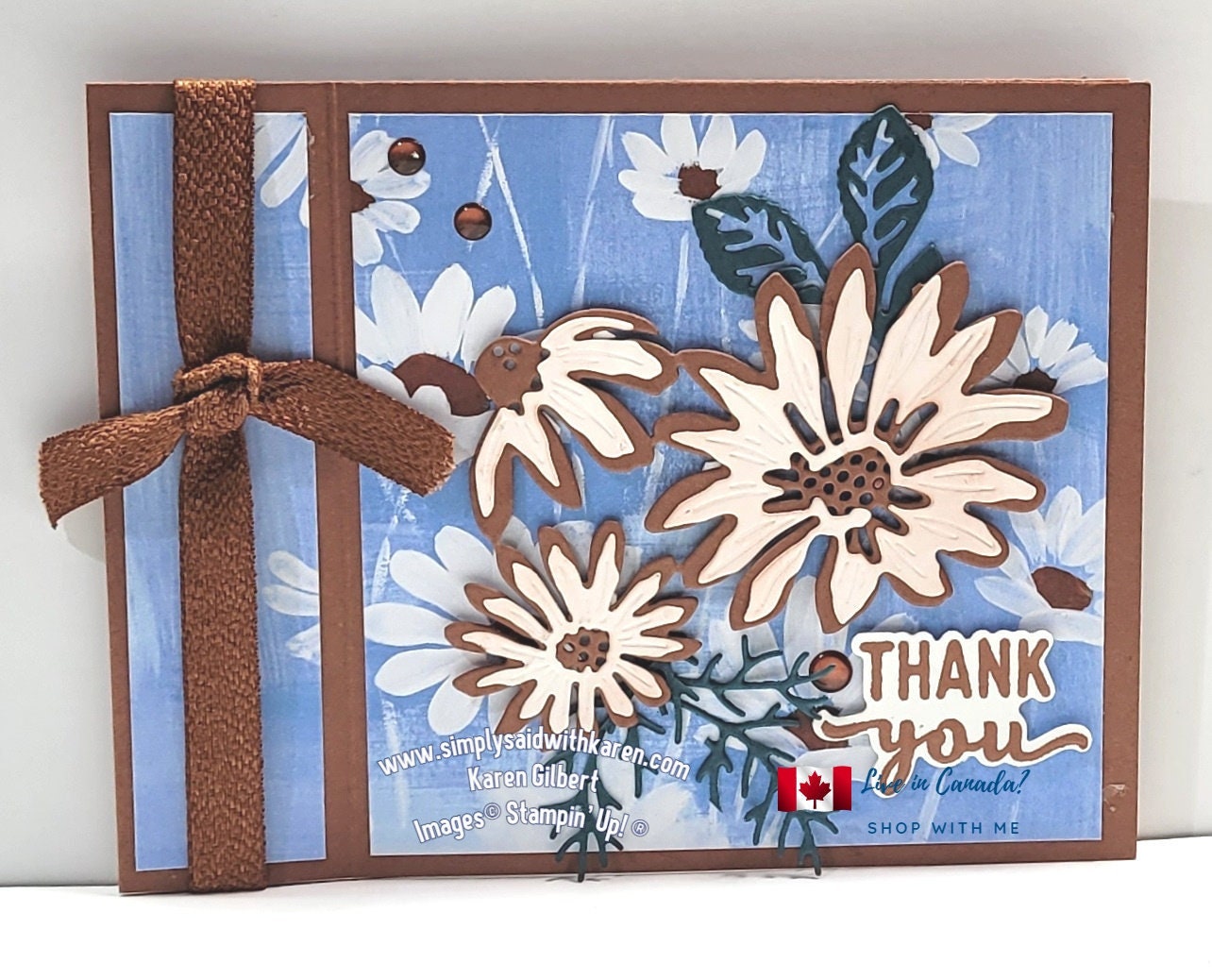 Handmade Card, Thank You , Daisies, Flowers, Thank You Unique Card ...