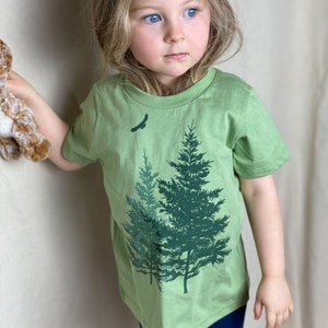 Kid's Green Organic Spruce T-shirt - Etsy