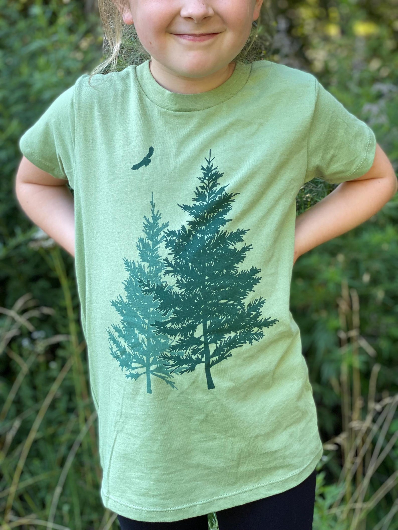 Kid's Green Organic Spruce T-shirt - Etsy