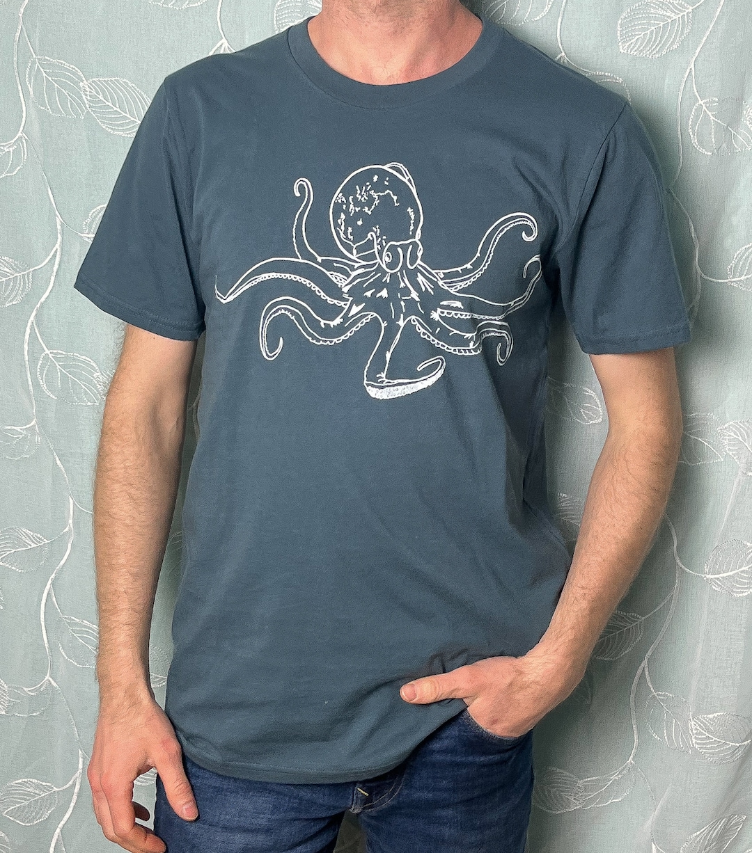 Organic Octopus Tee Men's Unisex - Etsy