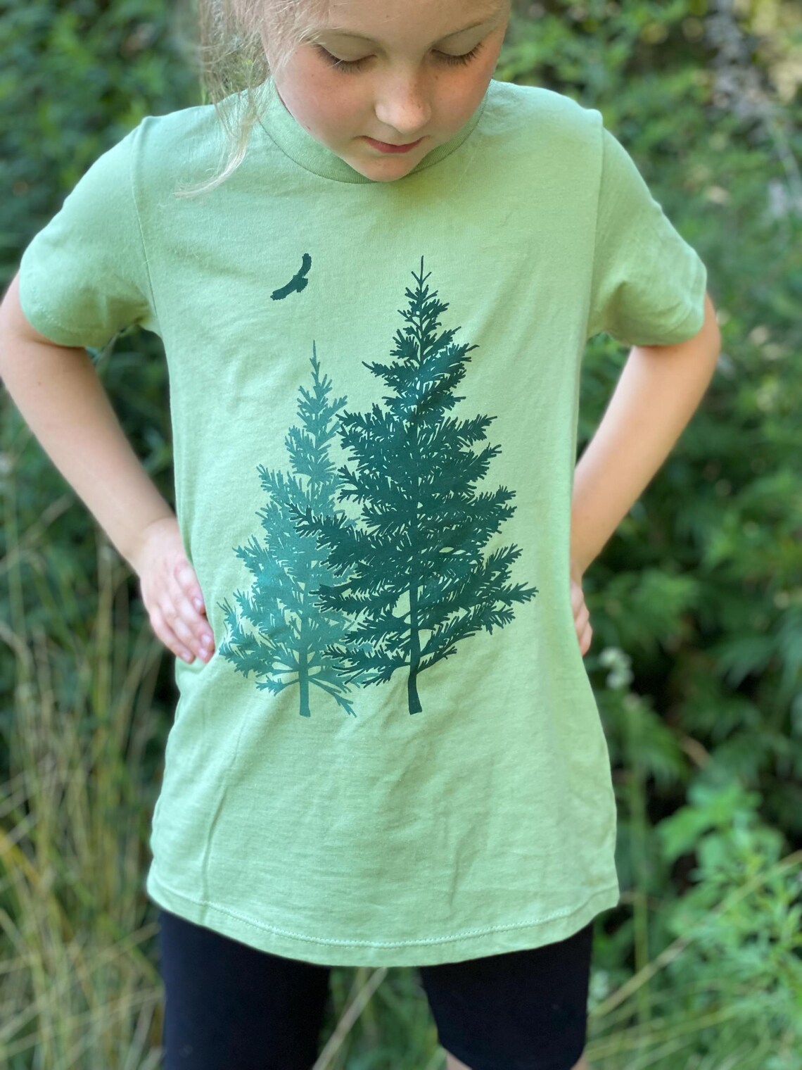 Kid's Green Organic Spruce T-shirt - Etsy