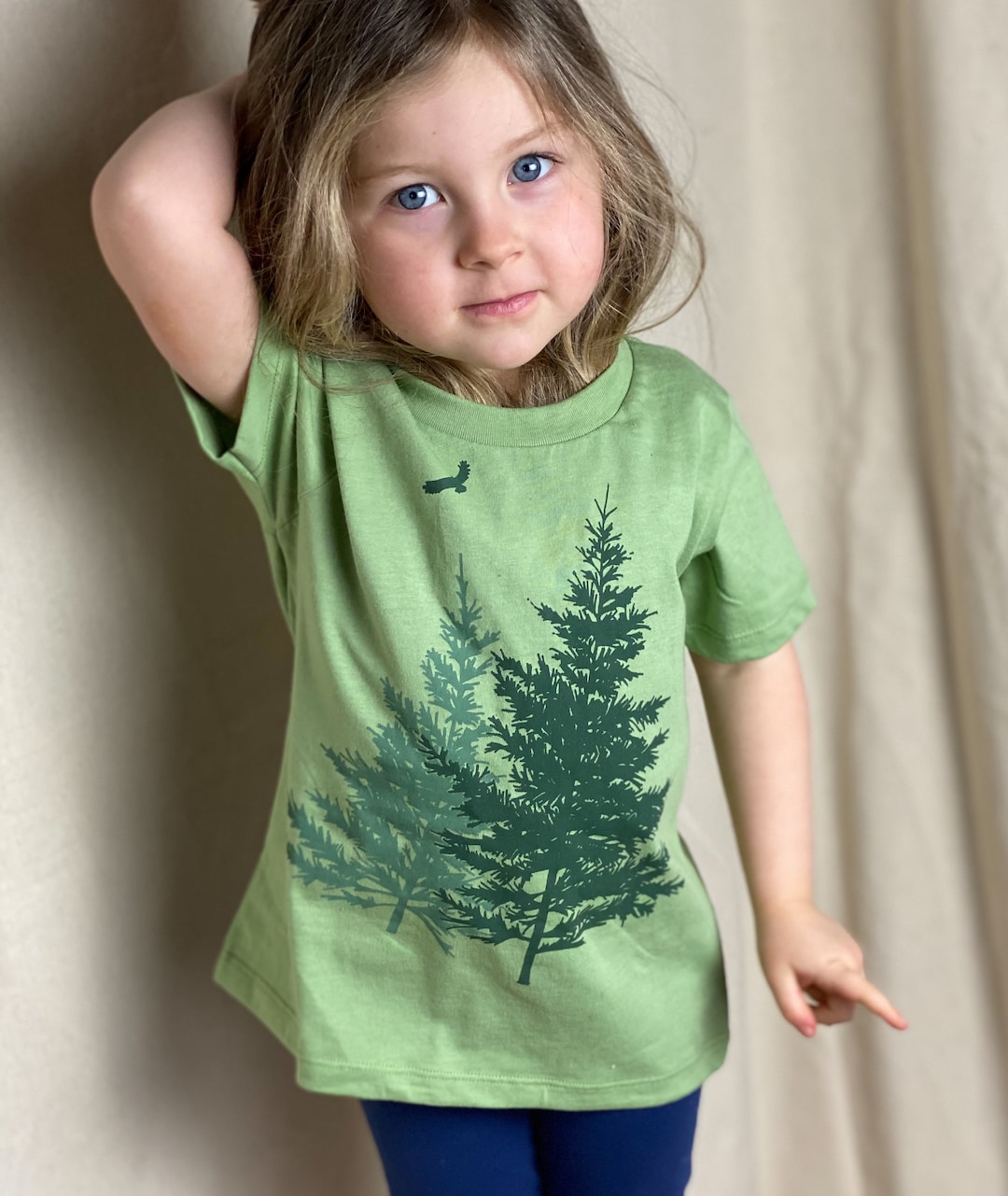 Kid's Green Organic Spruce T-shirt - Etsy