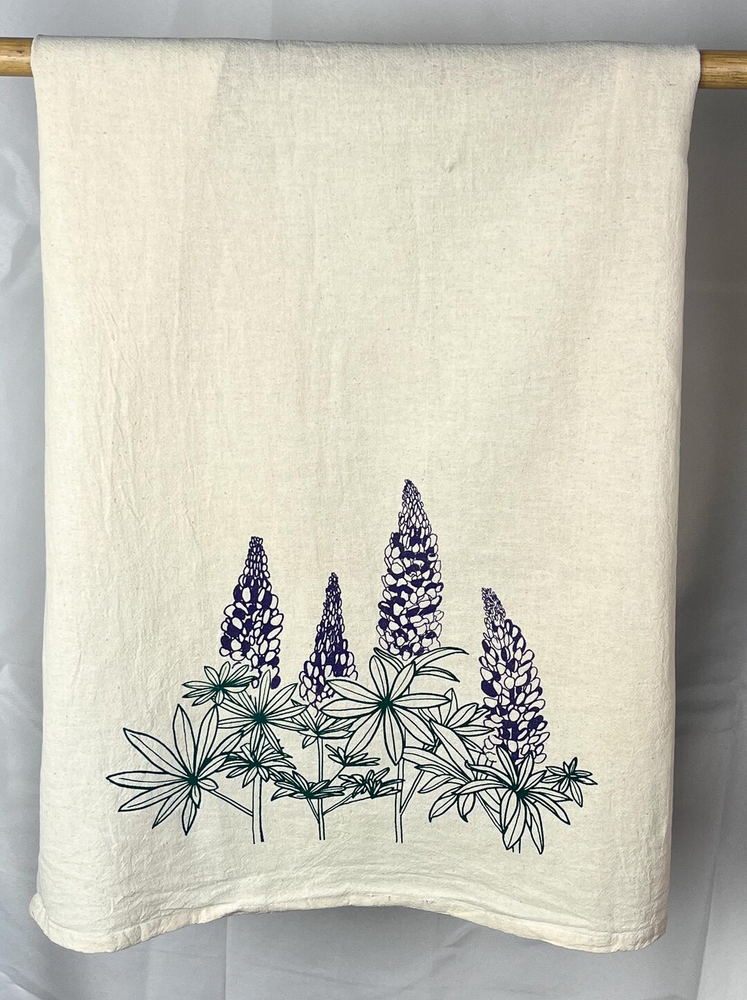 Extra Large Lupin Cotton Tea Towel USA Made - Etsy