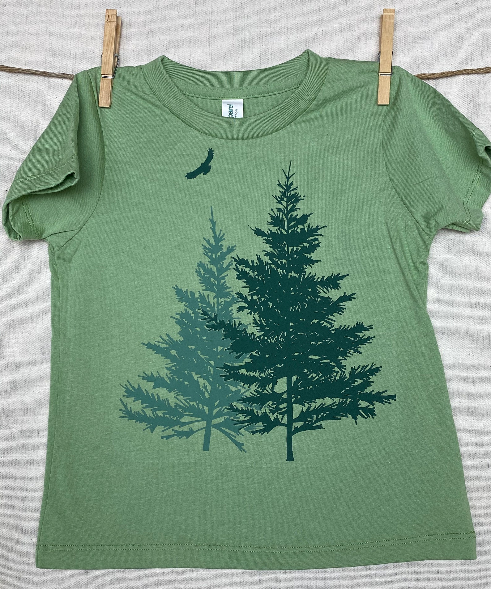 Kid's Green Organic Spruce T-shirt - Etsy