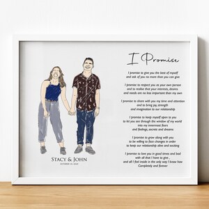 Custom Poem Print, Faceless Portrait Illustration, Paper Anniversary ...